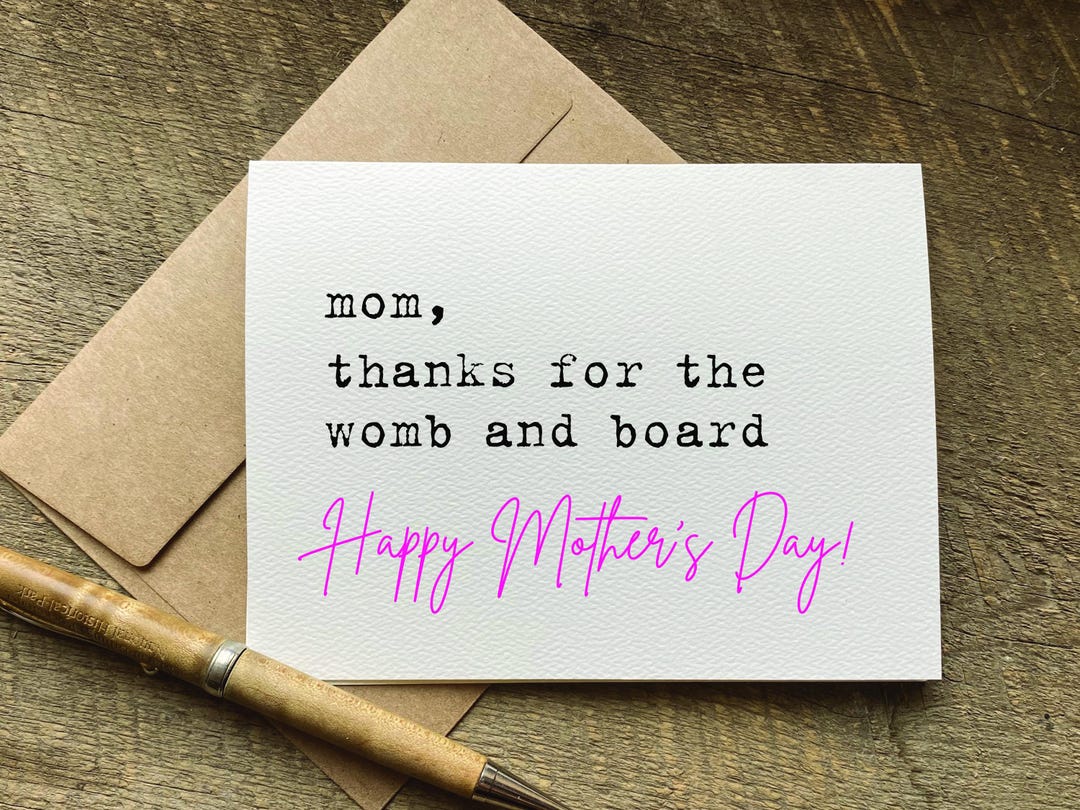Cute Wordplay Mother's Day Card From Son or Daughter / Mom Thanks for ...