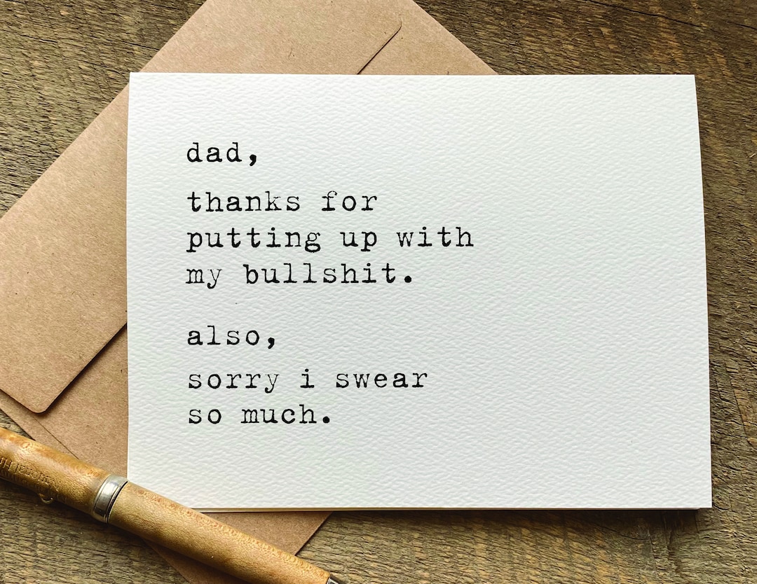 Fathers Day Card Funny / Dad Thanks for Putting up With My - Etsy
