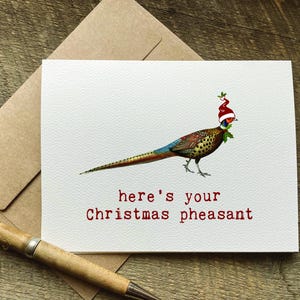 Funny Pun Christmas Card / Here's Your Christmas Pheasant / Hunting ...