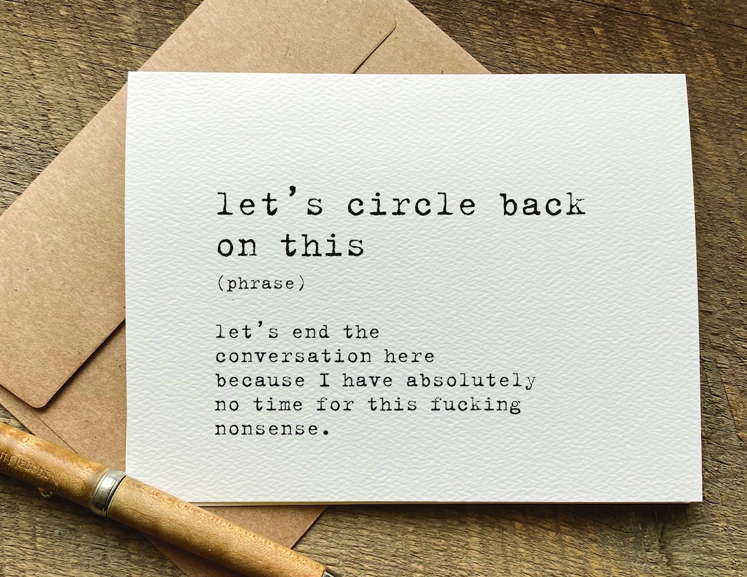 Work Bestie Gift / Let's Circle Back on This Definition / Card for ...