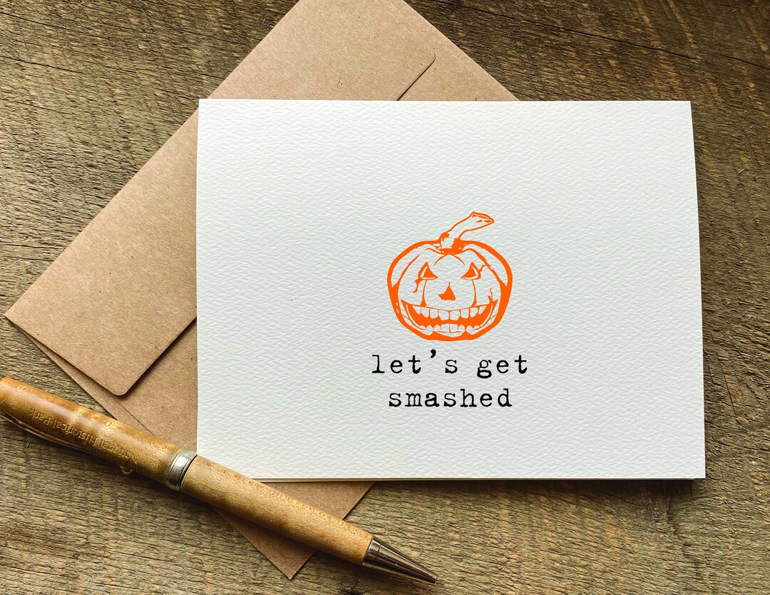 Let's Get Smashed / Funny Halloween Card / Unique Halloween Card ...