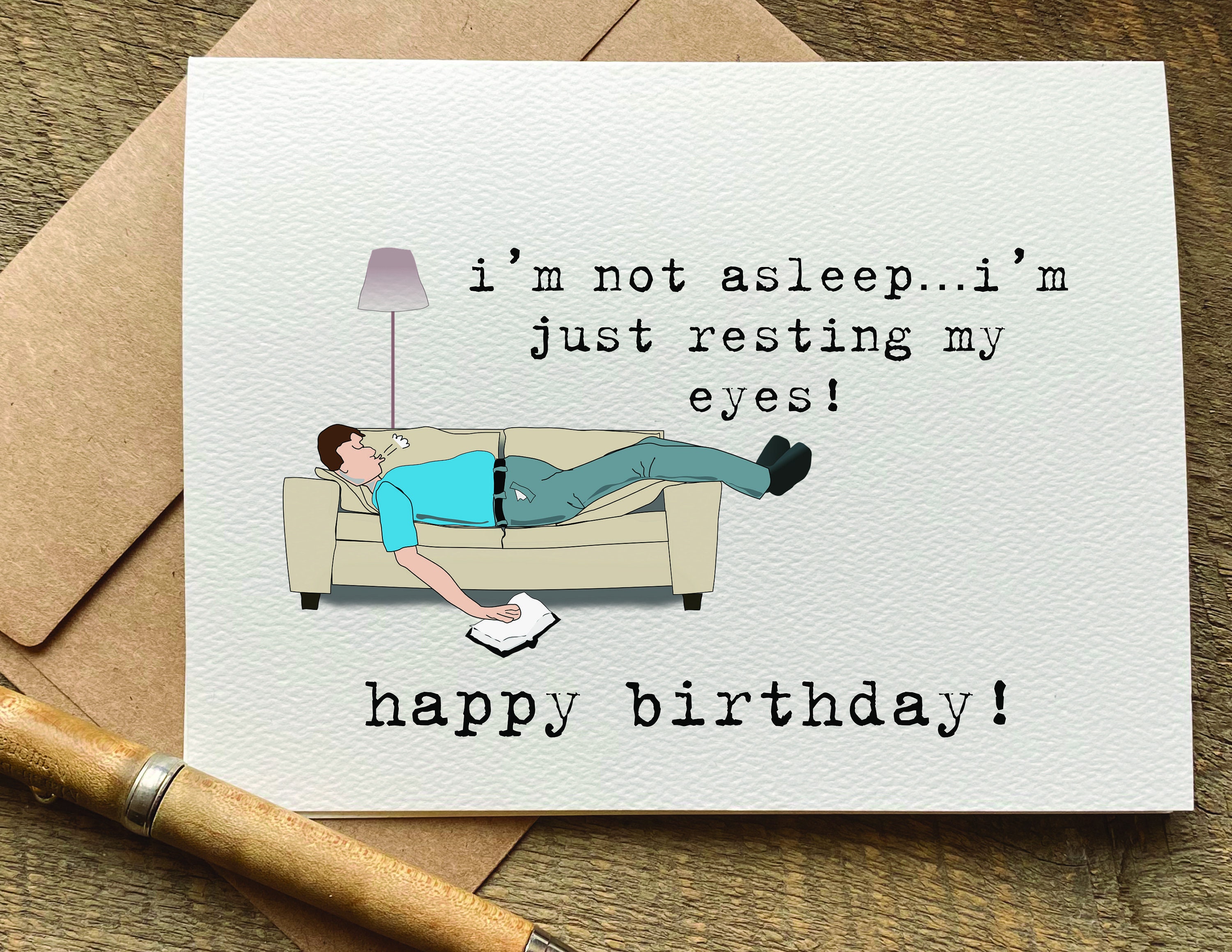 Funny Birthday Card for Dad / I'm Not Asleep I'm Resting My Eyes ...