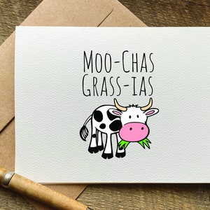 Moo-chas Grass-ias / Thank You Cards Funny / Thank You Gift Box / Pun ...