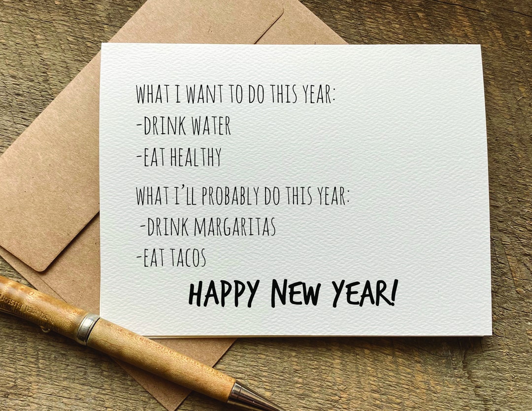 Funny New Years Card / What I Want to Do This Year / Snarky Humor / New ...