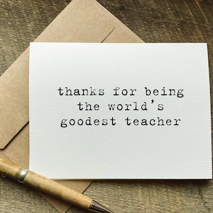 Funny Thank You Card for Teacher / World's Goodest Teacher / Teacher ...