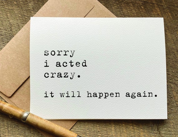 Funny Sorry Quotes Funny Sorry Card Etsy UK