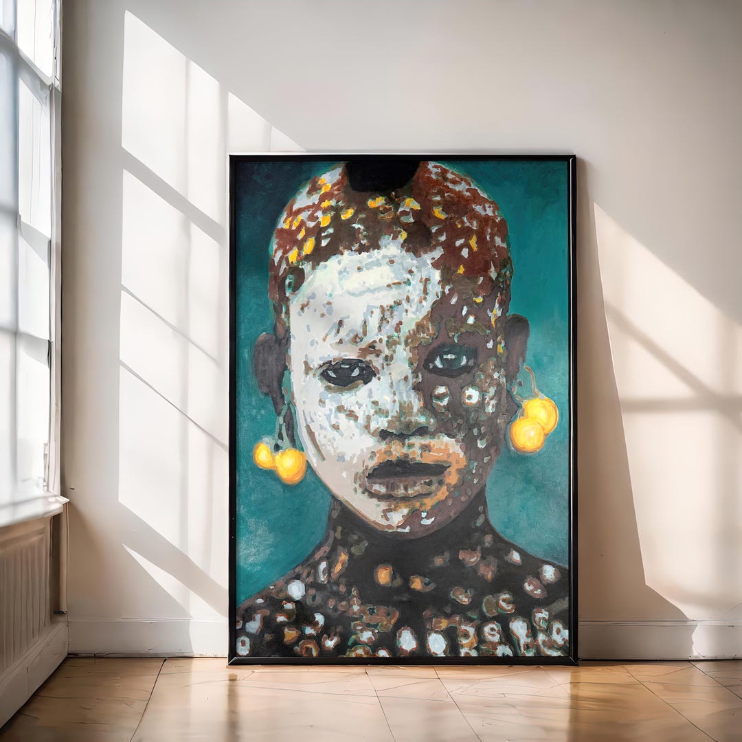 Symbolic Face Art Print – Spiritual Modern Portrait, Textured ...