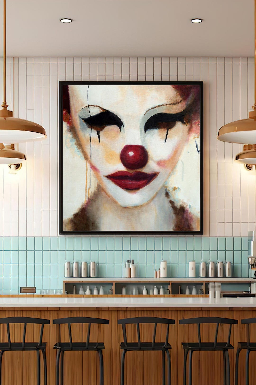 Female Clown Art Print – Expressive Portrait, Theatrical Artwork ...