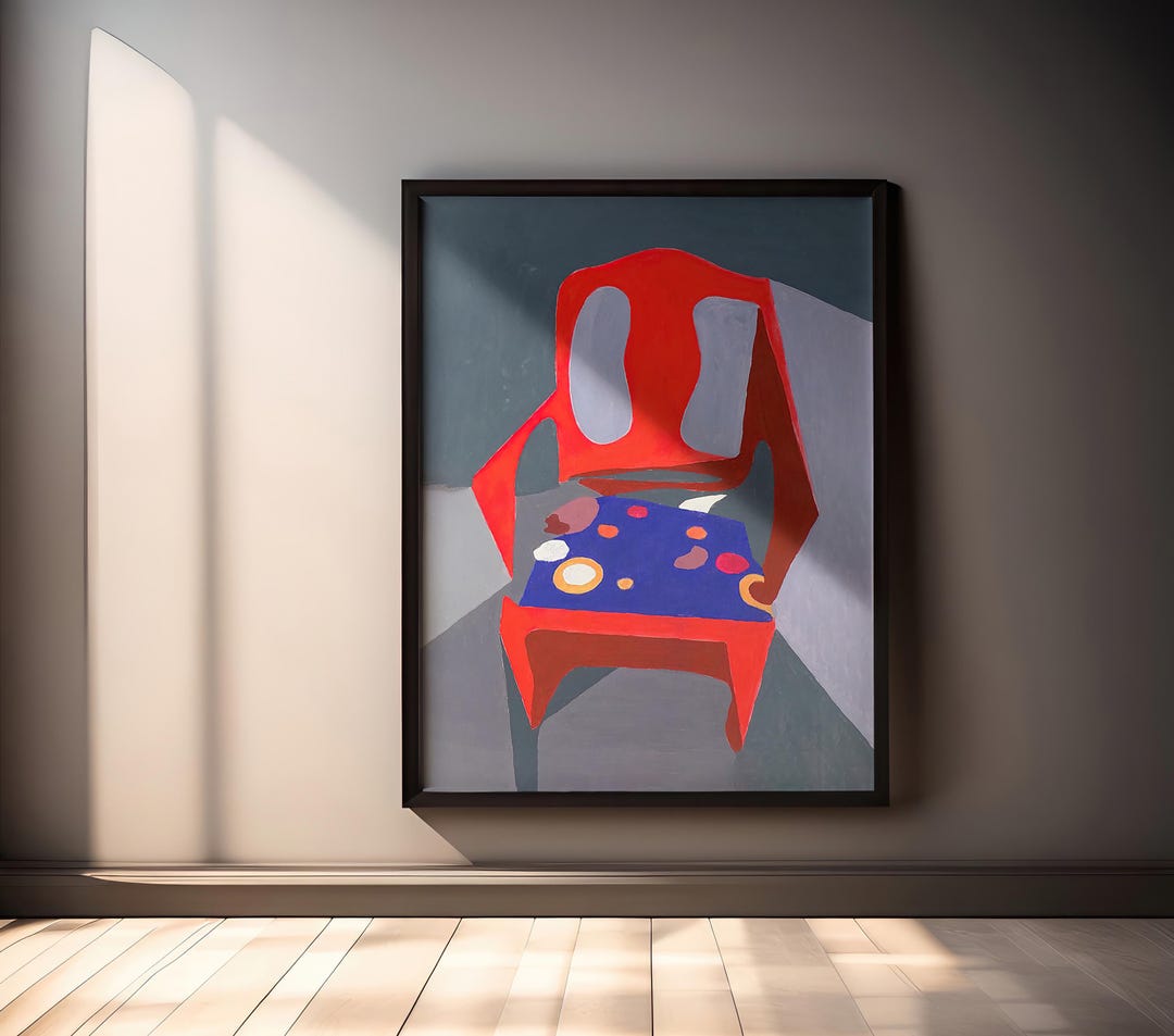 Modern Chair Art Print – Geometric Abstract Furniture Design ...