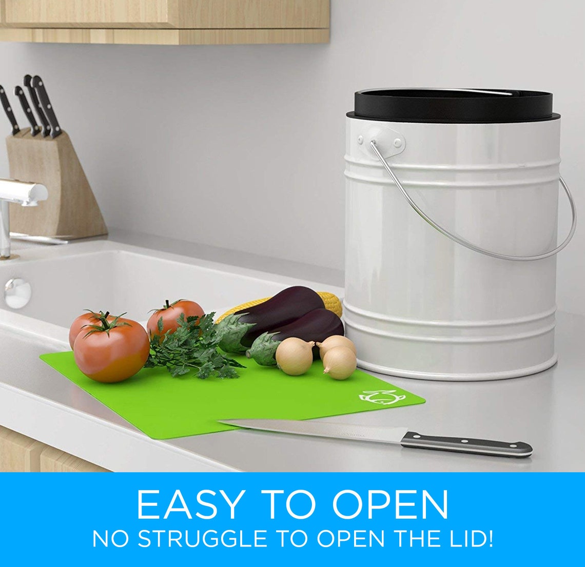 Oversized 1.3 Gallon Kitchen Compost Bin With Charcoal Filters - Etsy