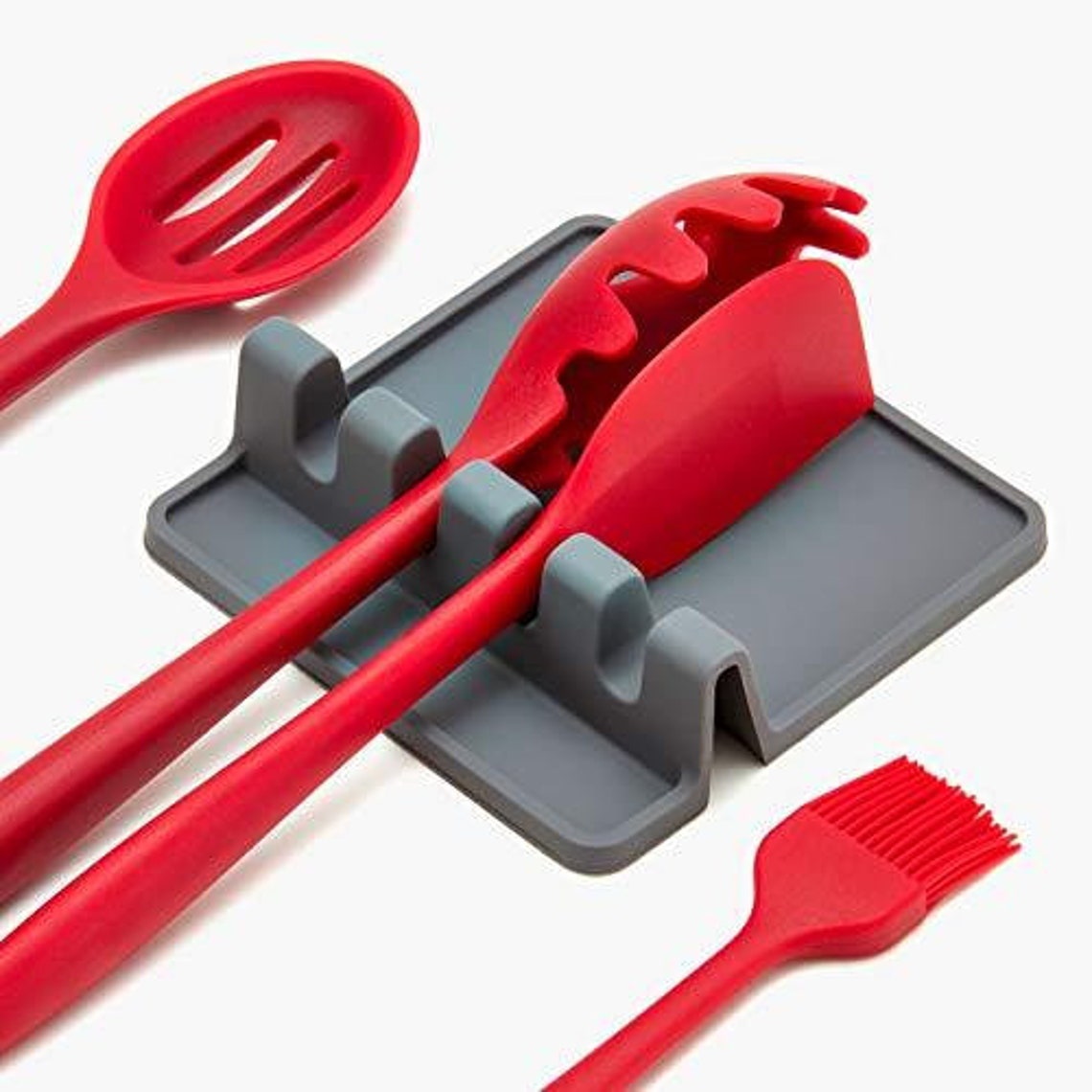 Silicone Spoon Rest for Stove Top With Drip Pad two Pack - Etsy