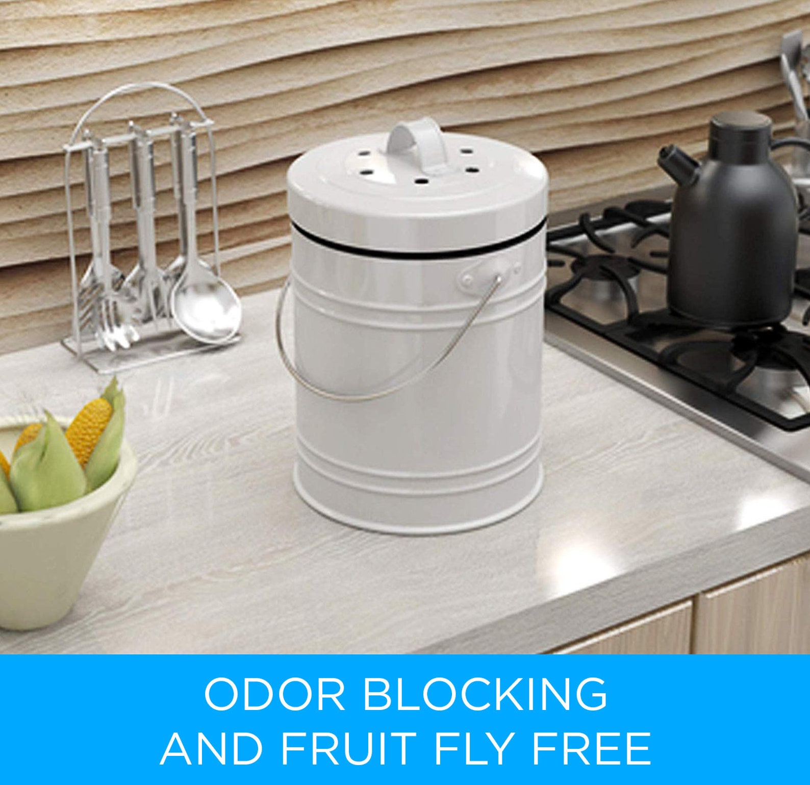 Oversized 1.3 Gallon Kitchen Compost Bin With Charcoal Filters - Etsy