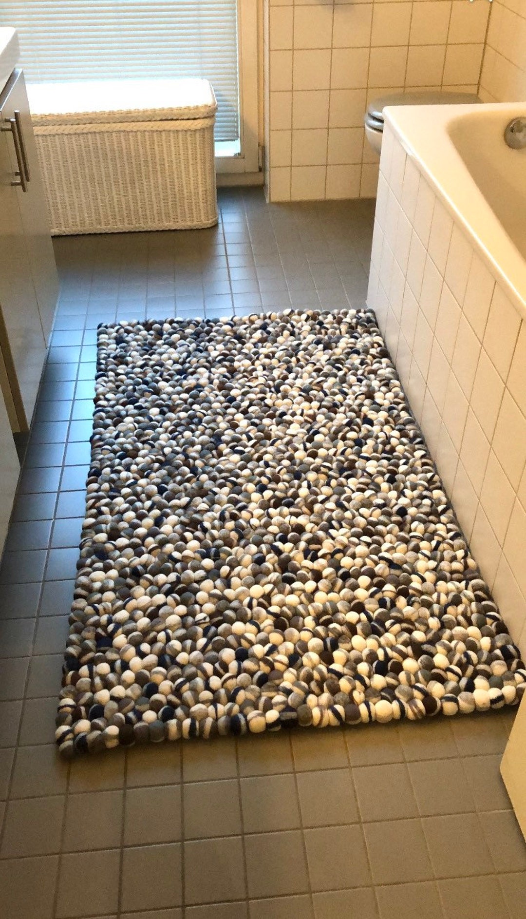 Pebble Rug-felt Stone Rug-grey Wool Rugs-felt Ball Rugs--felt Bath Rugs ...