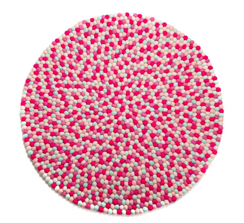 Custom Colour Rug-felt Ball Rug-pick Your Own Colour Carpet-room Felt ...