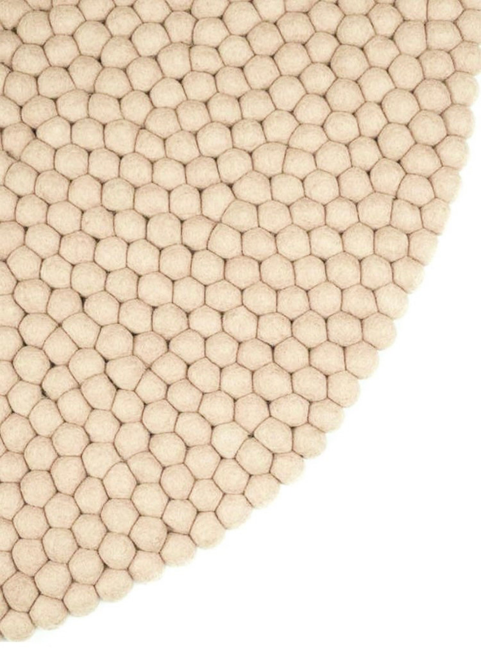 Rugs-felt Ball Rug-cream Multicolour Carpet-40cm Wool Felt Rug-room ...