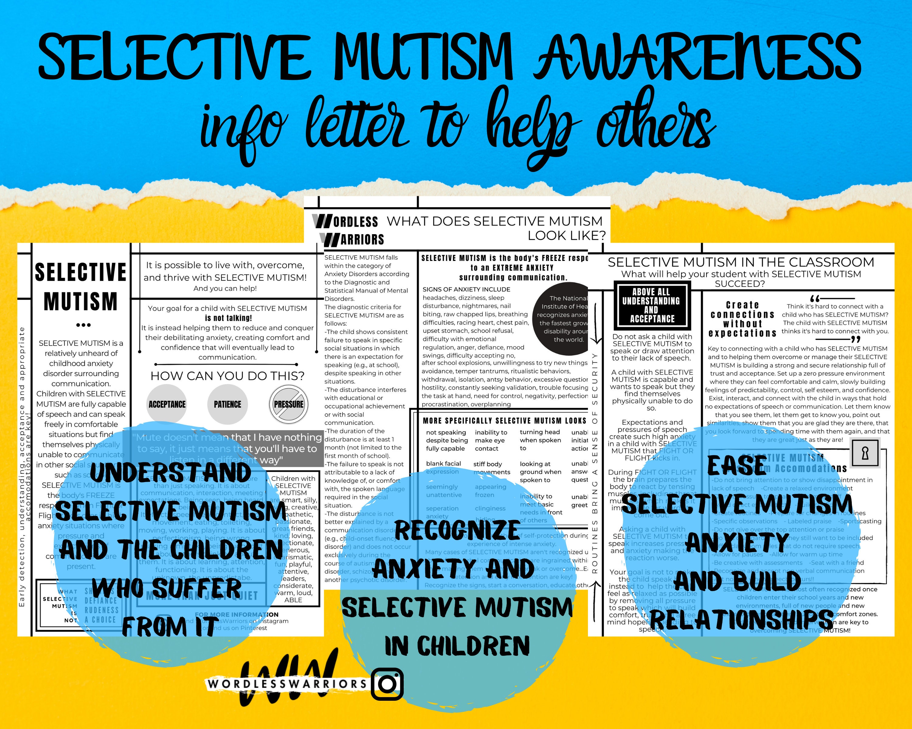 Printable Selective Mutism Handout Black & White - Etsy