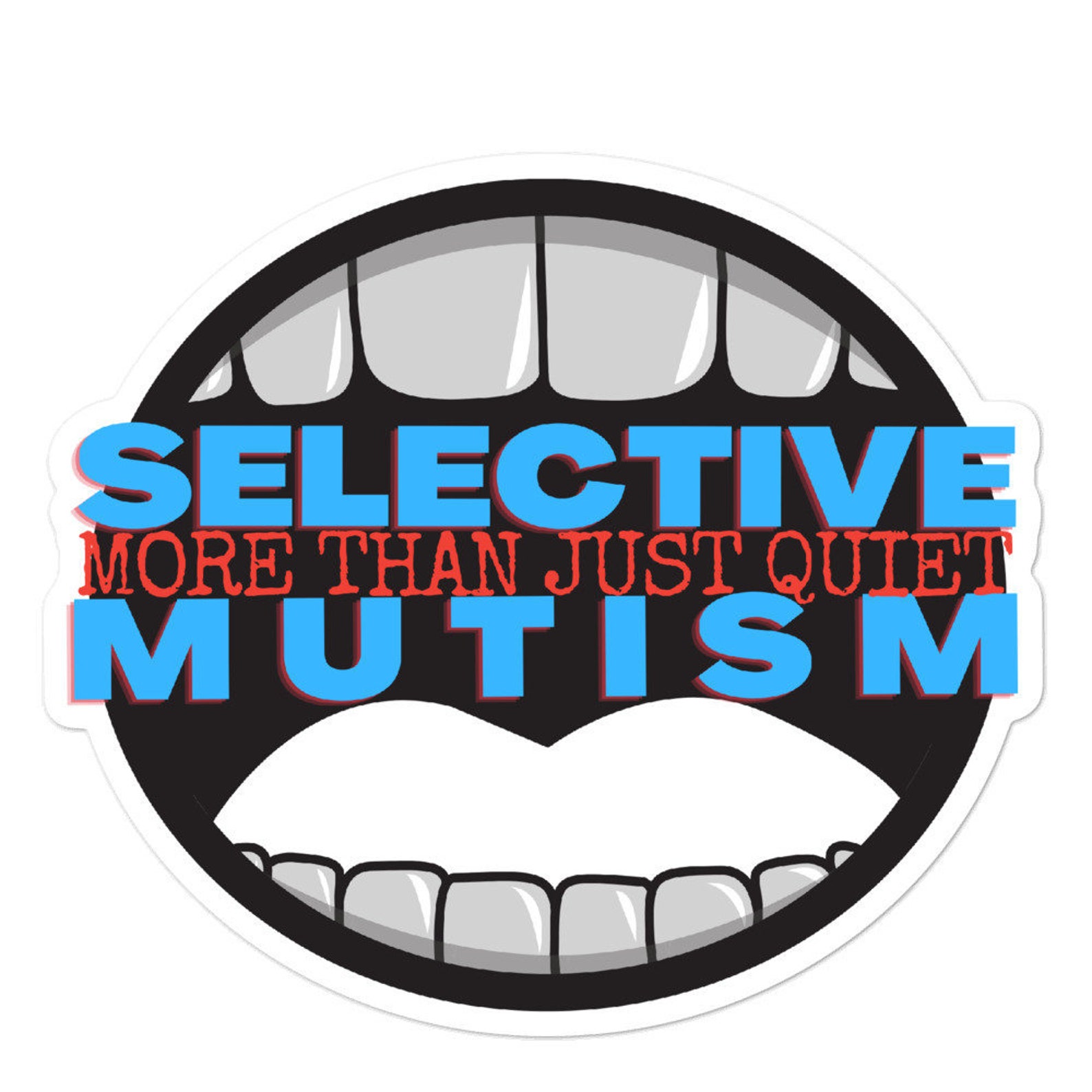 SELECTIVE MUTISM STICKER conciencia de ansiedad niños estigma de salud ...