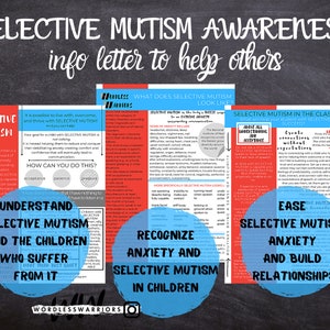 Printable Selective Mutism Handout - Color - Etsy
