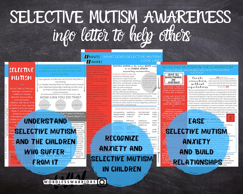 Printable Selective Mutism Handout - Color - Etsy
