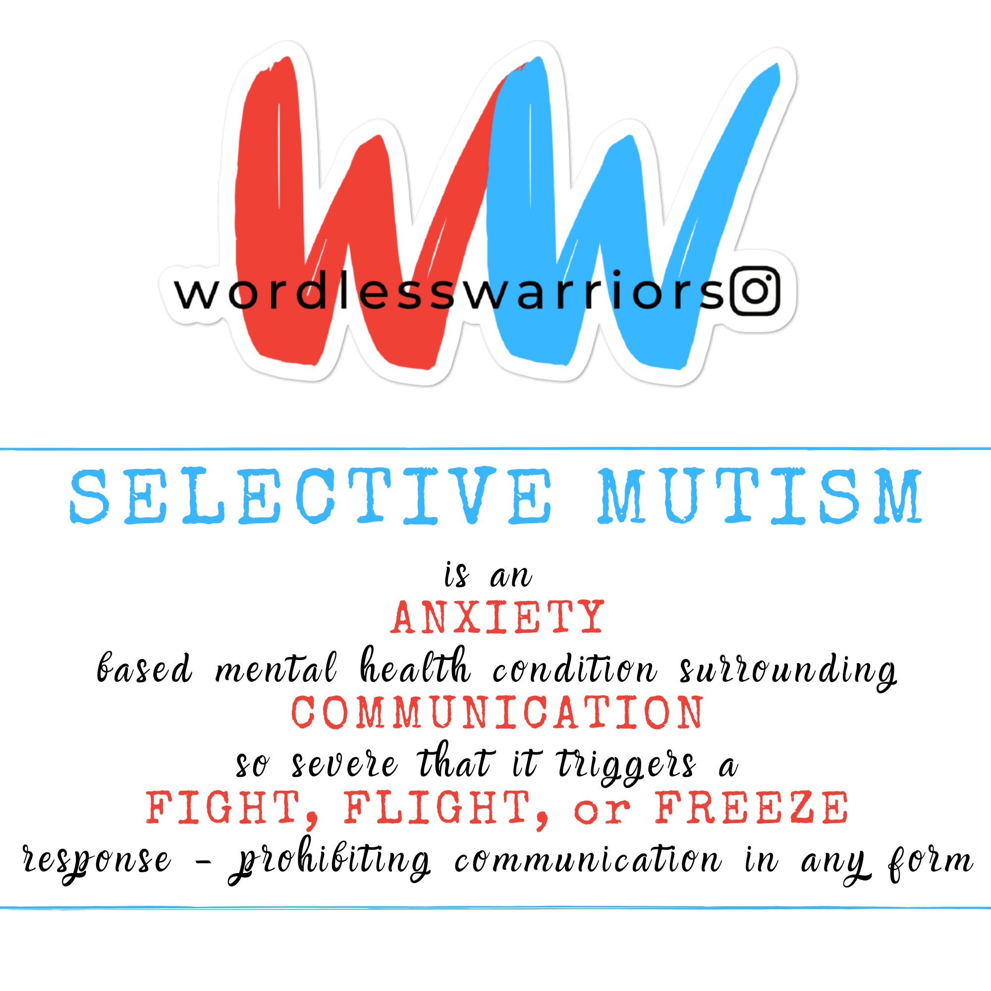 SELECTIVE MUTISM STICKER conciencia de ansiedad niños estigma de salud ...