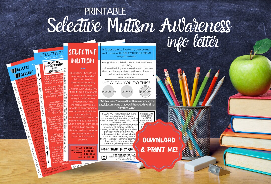 Printable Selective Mutism Handout - Color - Etsy