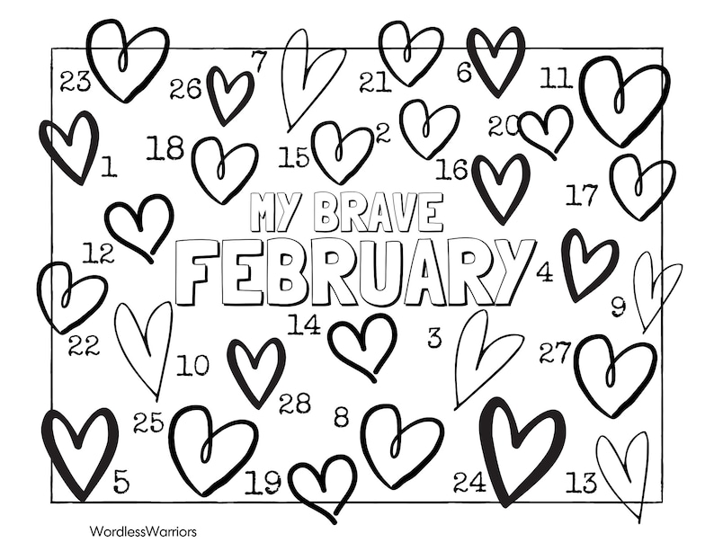 Printable FEBRUARY Behavior Chart BRAVE CHART - Etsy
