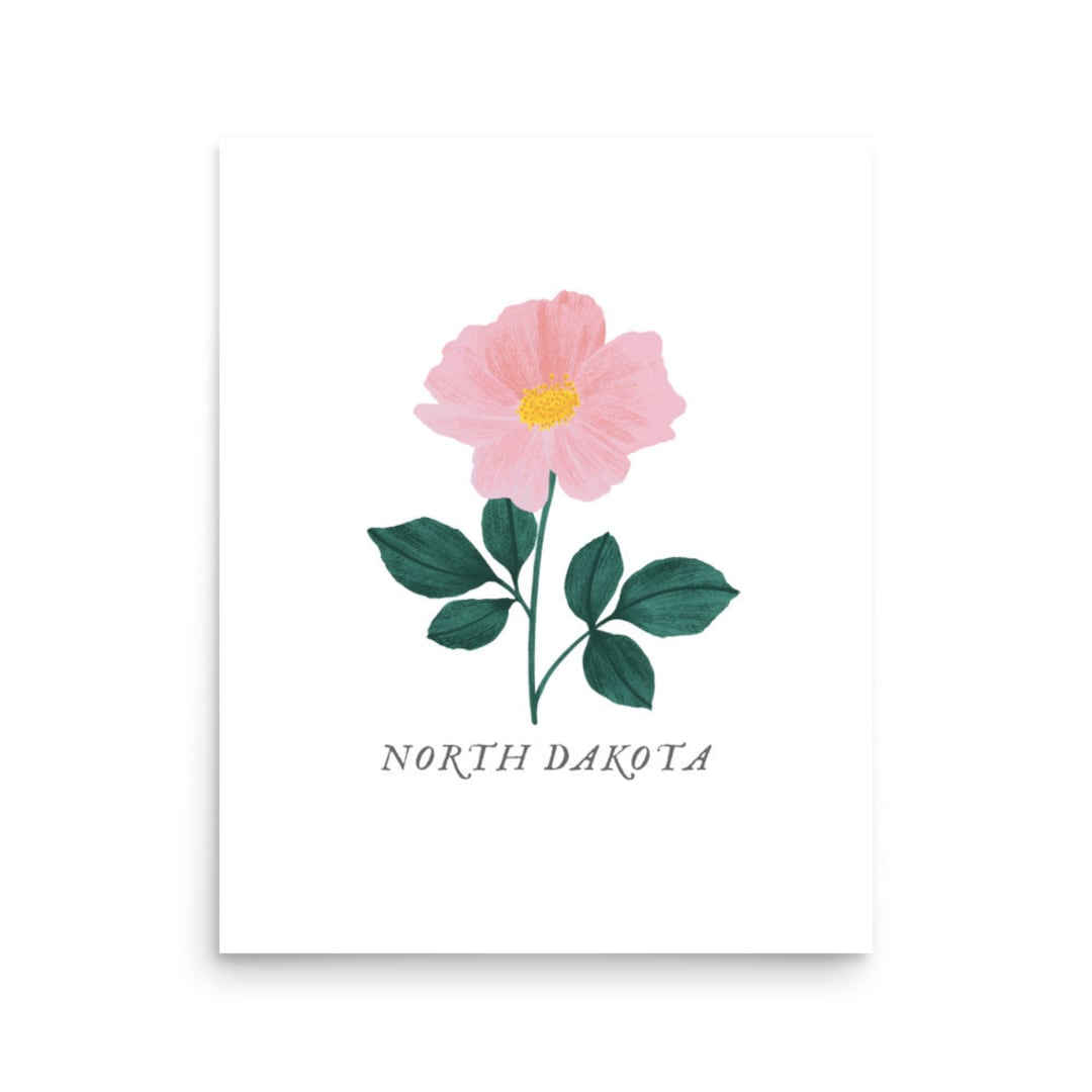 Wild Prairie Rose North Dakota State Flower, North Dakota State Art ...