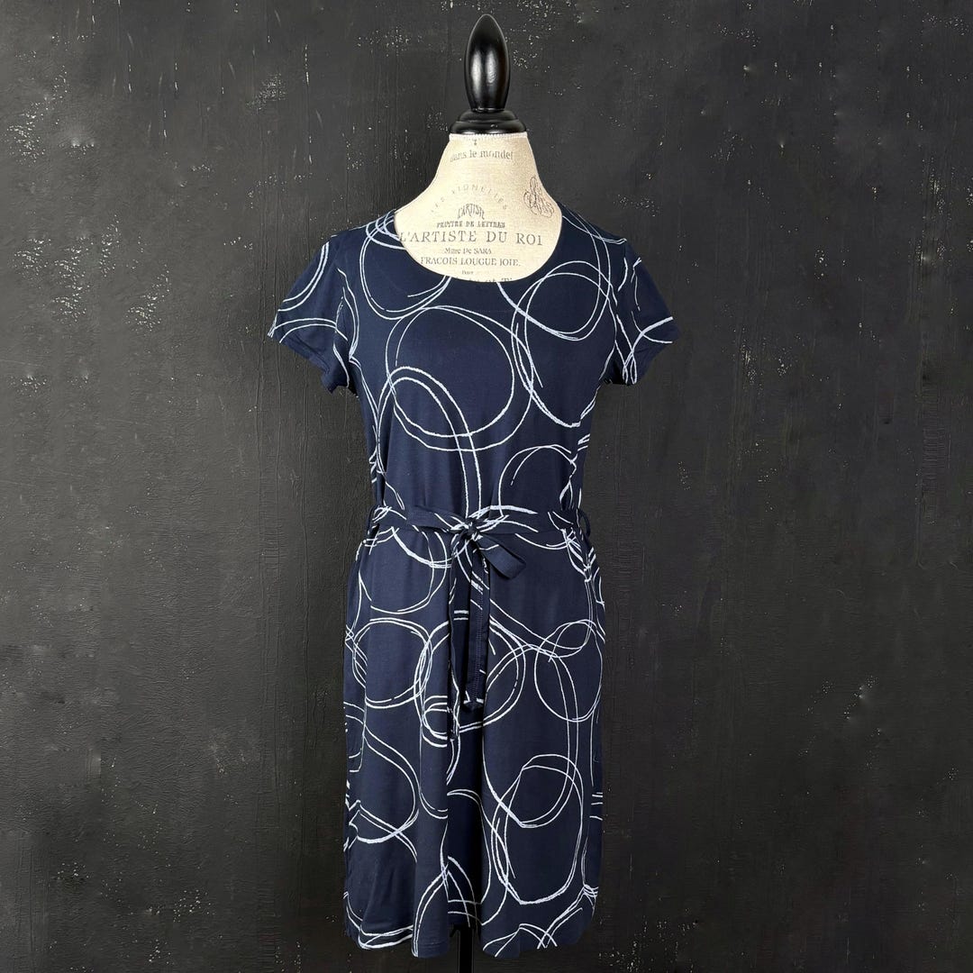 Blue Nanso White Circle Circles Finland Scandinavian Minimalism DRESS ...