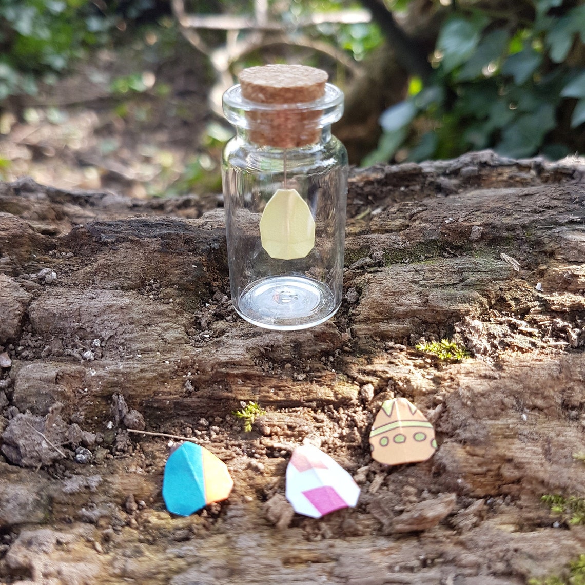 Mini Origami in a Bottle / Jar Crane Heart Plane | Etsy