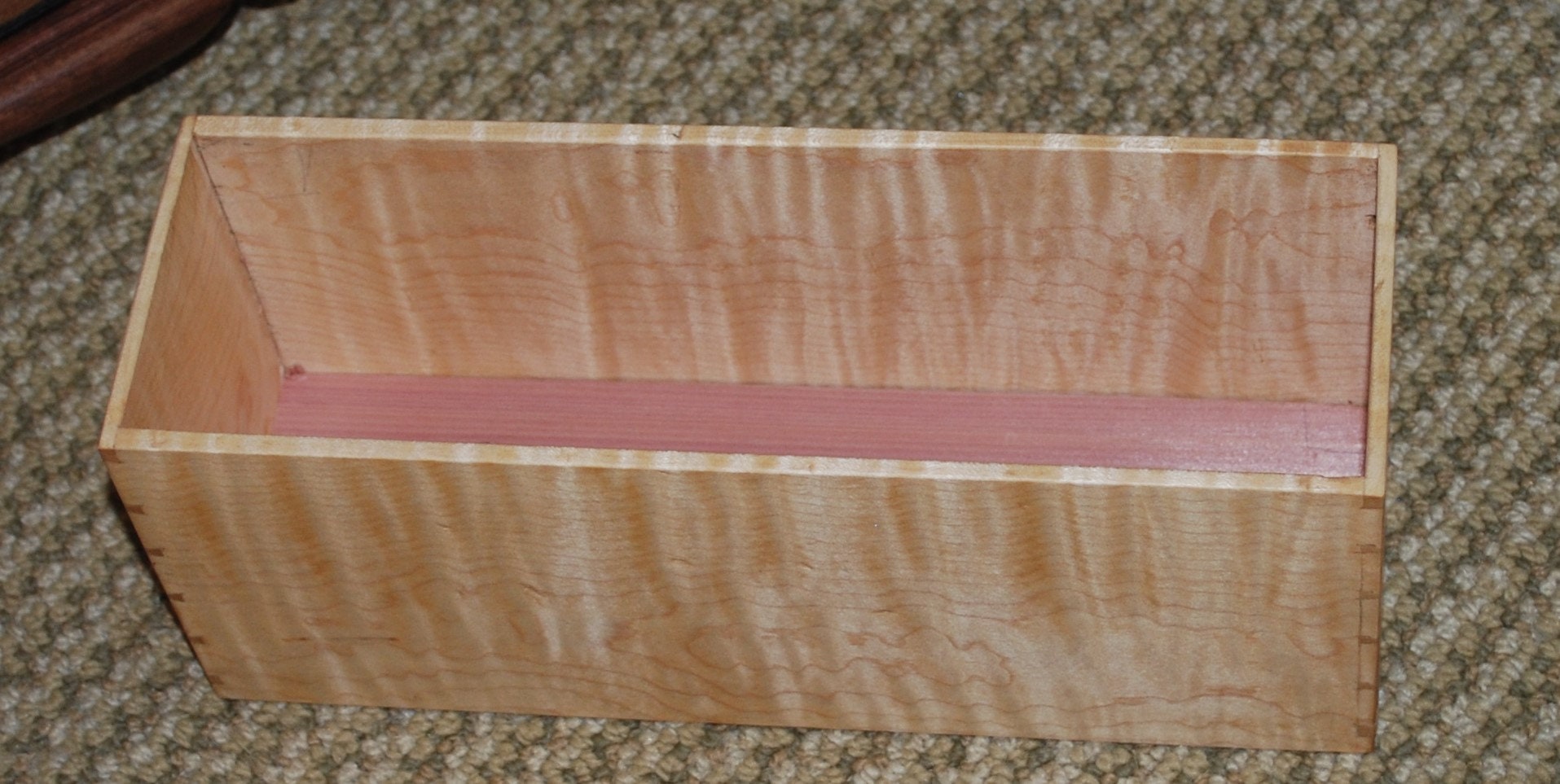 Black Walnut Dovetailed, Inlaid 2 Drawer Chest. Curly Maple Dovetailed ...