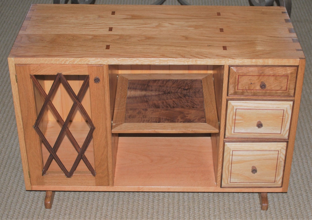 Solid Mid Century Modern, Craftsman Oak/walnut Display Cabinet ...