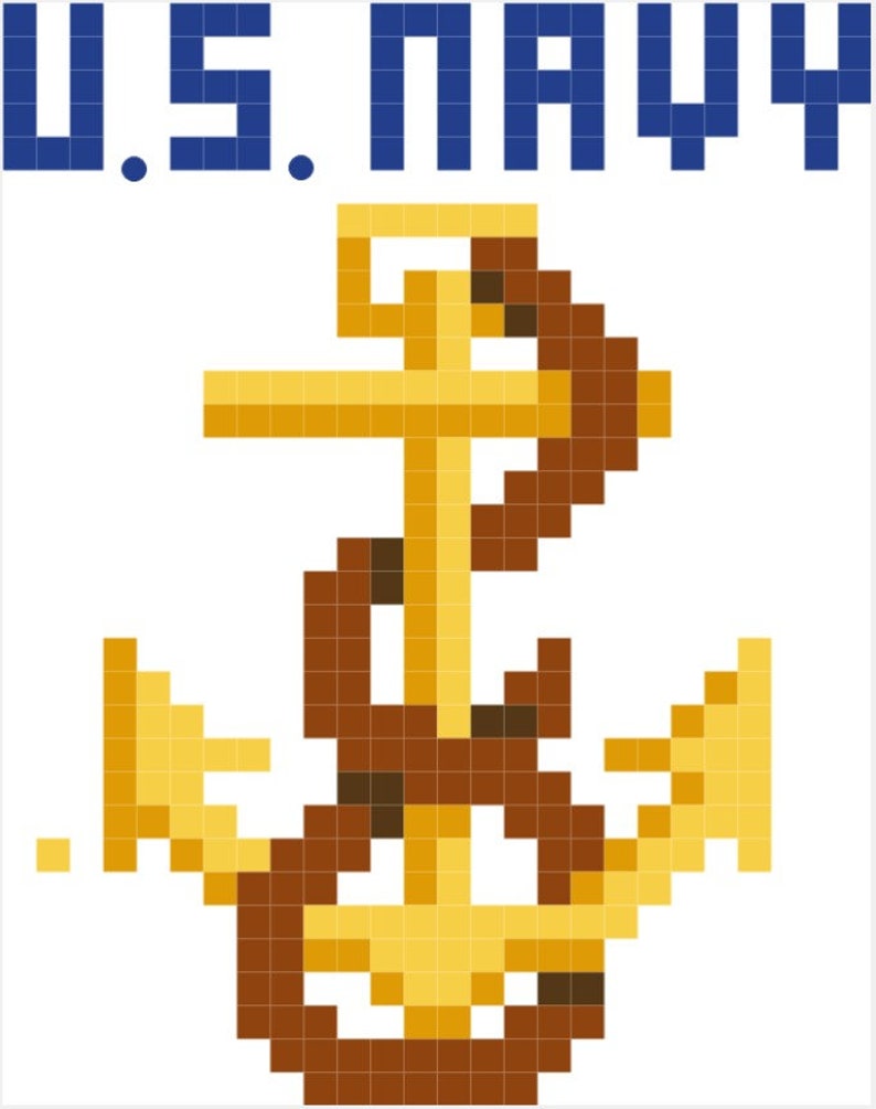 US Navy Anchor Cross Stitch PDF Pattern - Etsy Australia
