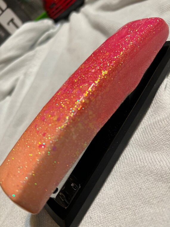 Epoxy Stapler/office Decor/glitter/rts/coral/pink - Etsy