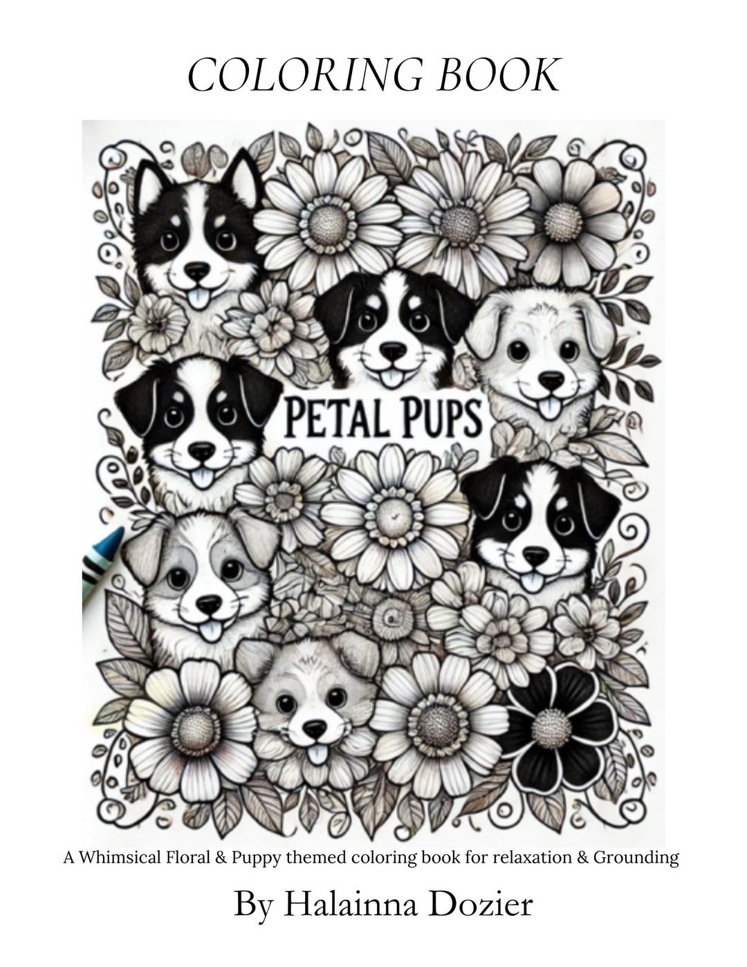 Petal Pups - A Whimsical Puppy & Floral Printable Coloring Book | Cute ...