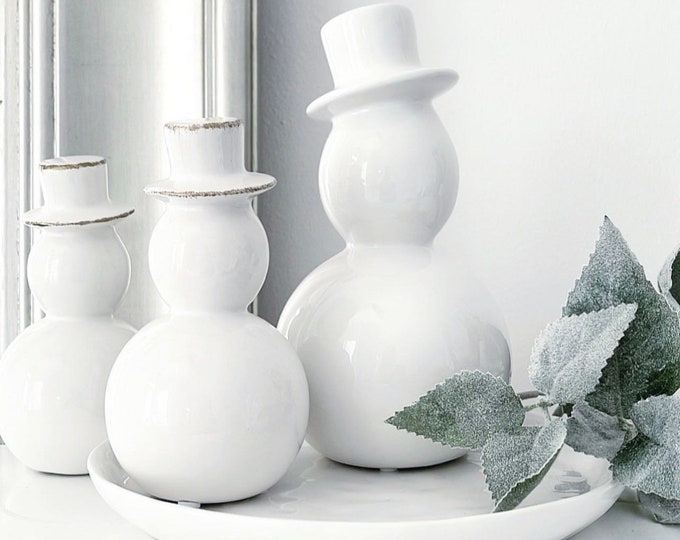 Ceramic Snowman - Snowman - Christmas Decor - Etsy