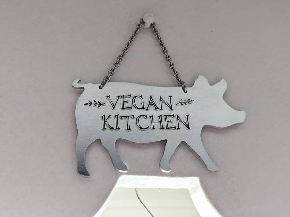 Vegan Kitchen Pig Sign - Etsy