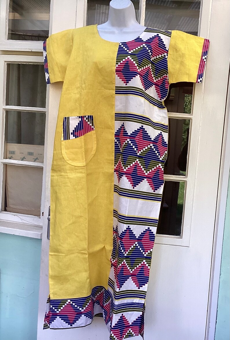 Kaftan / Caftan 100% Linen Assorted With Ankara Fabric up to Size 18 - Etsy
