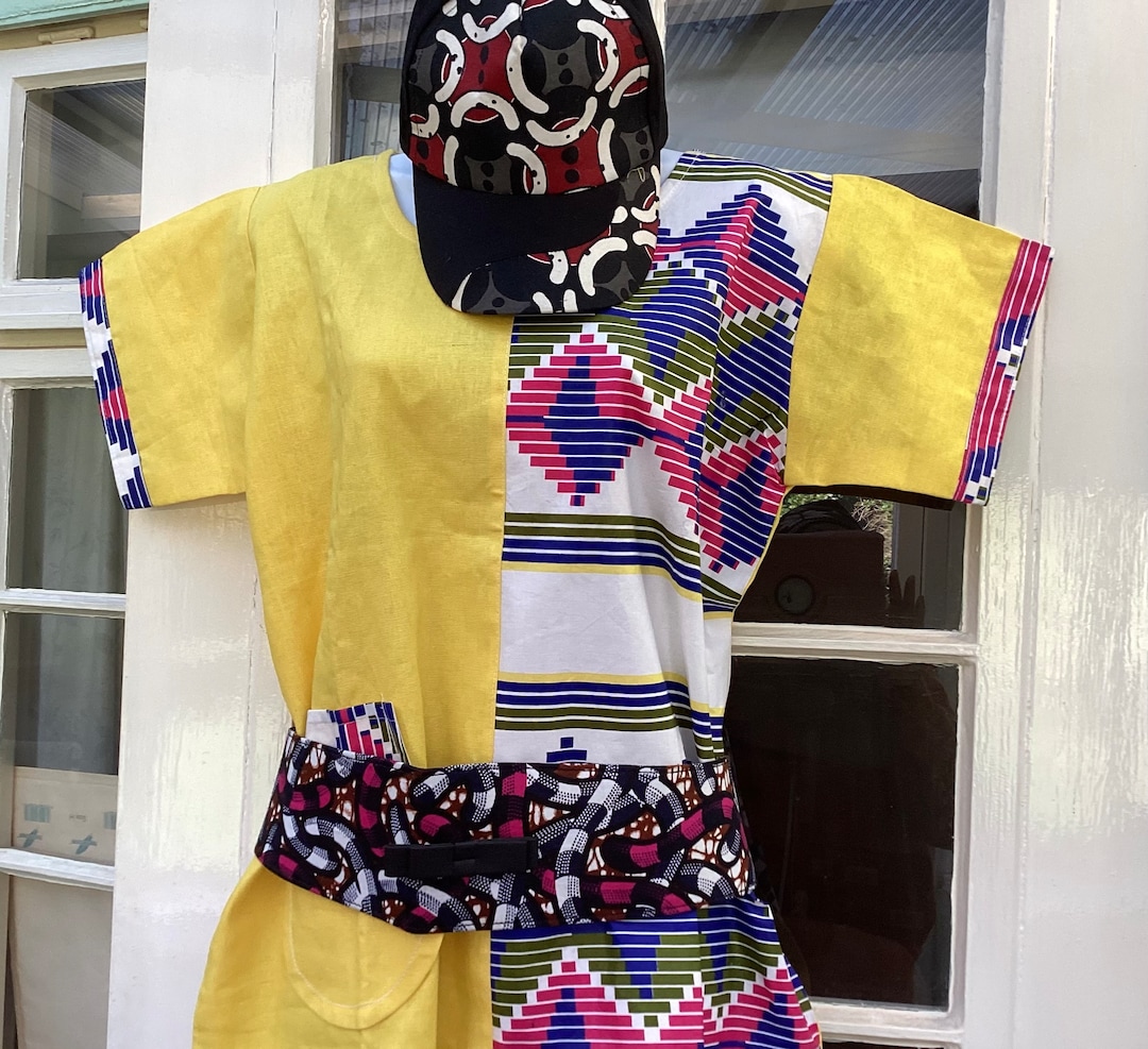 Kaftan / Caftan 100% Linen Assorted With Ankara Fabric up to Size 18 - Etsy