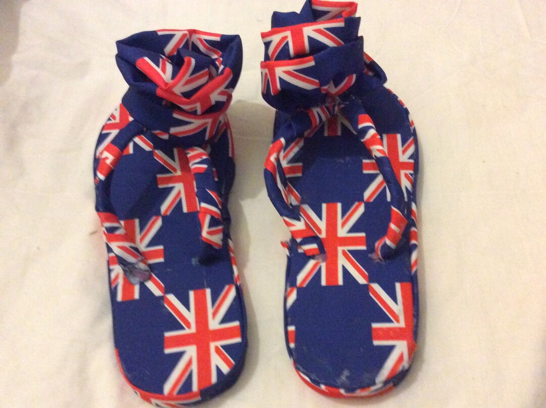 Union Jack Flip Flops: Queen's Jubilee Navy Blue Sandals - Etsy