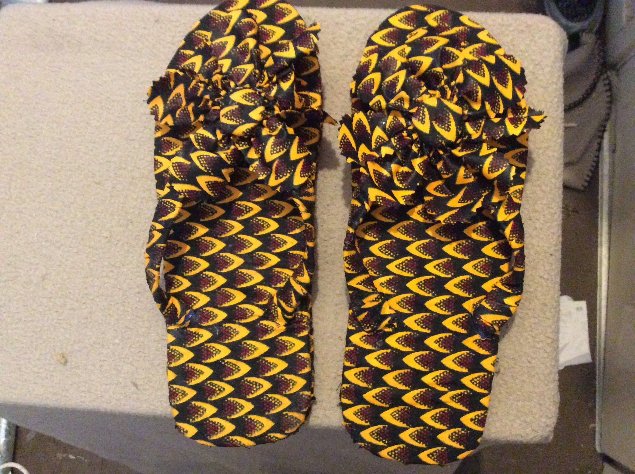 African Fabric Ankara and Kente Sandals / Flip Flops Various UK Sizes ...