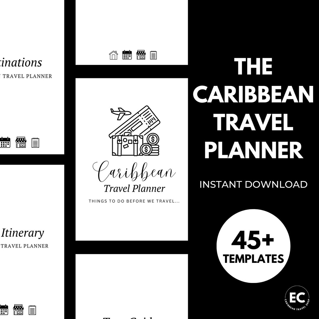 Caribbean Travel Planner Caribbean Trip Planner Travel Template ...