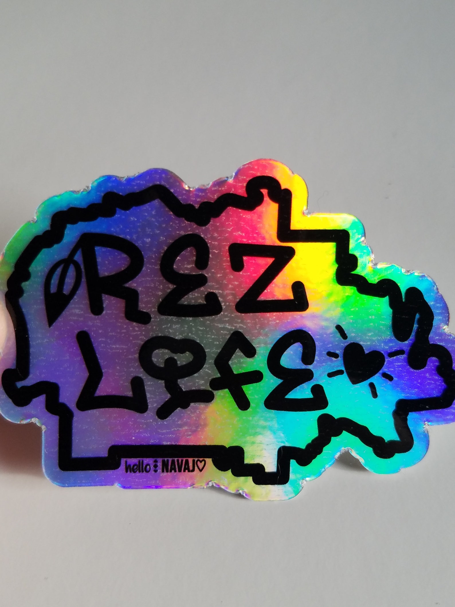 Rez Life 3 x 2 Pegatina Holográfica - Etsy España