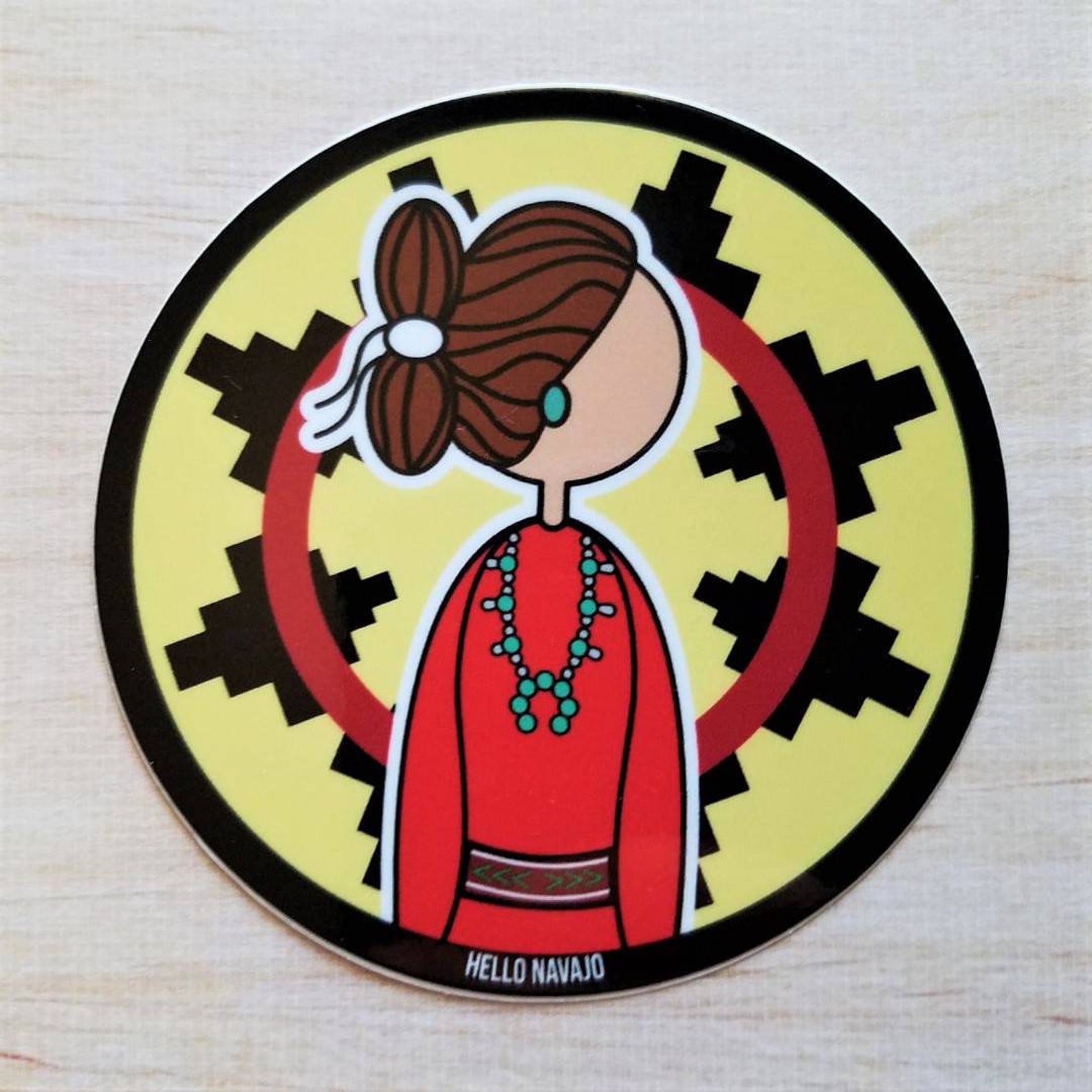 Navajo Woman - 3" Round Sticker - Etsy