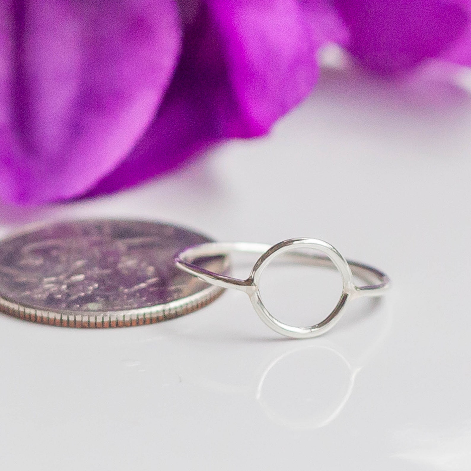 Sterling Silver Open Circle Ring - Etsy