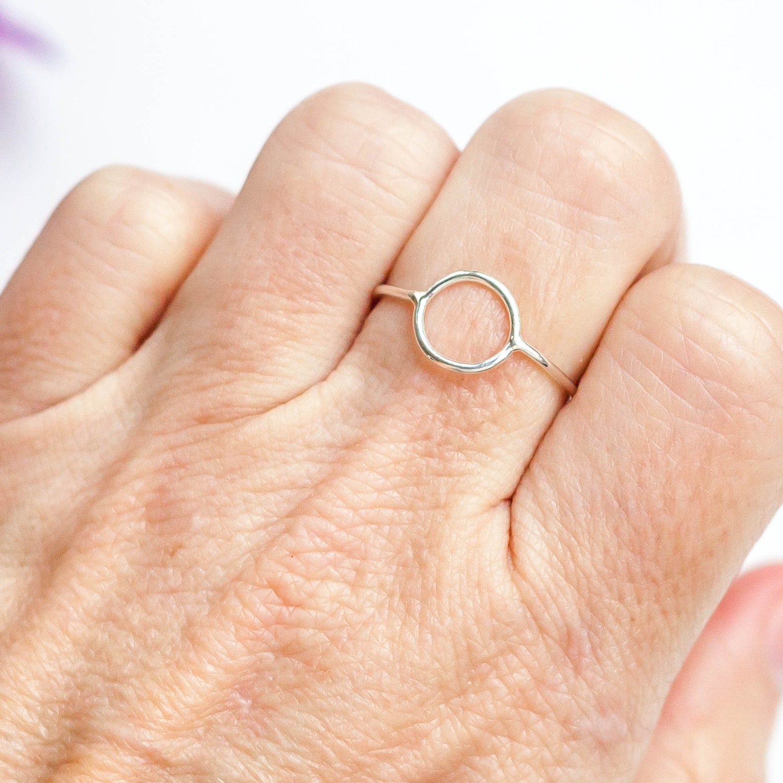 Sterling Silver Open Circle Ring - Etsy