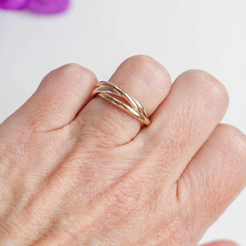 Mixed Metal Rolling Ring 4.5mm | Etsy