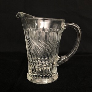 Gorgeous Vintage Pressed Glass Swirling Ribbed Design Pitcher Jug - Etsy