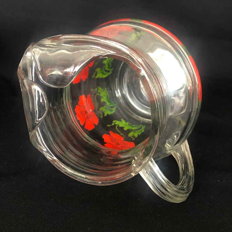 Vintage Glass Red Poppy 90oz Pitcher - Retro Kitchen - READ FULL ...