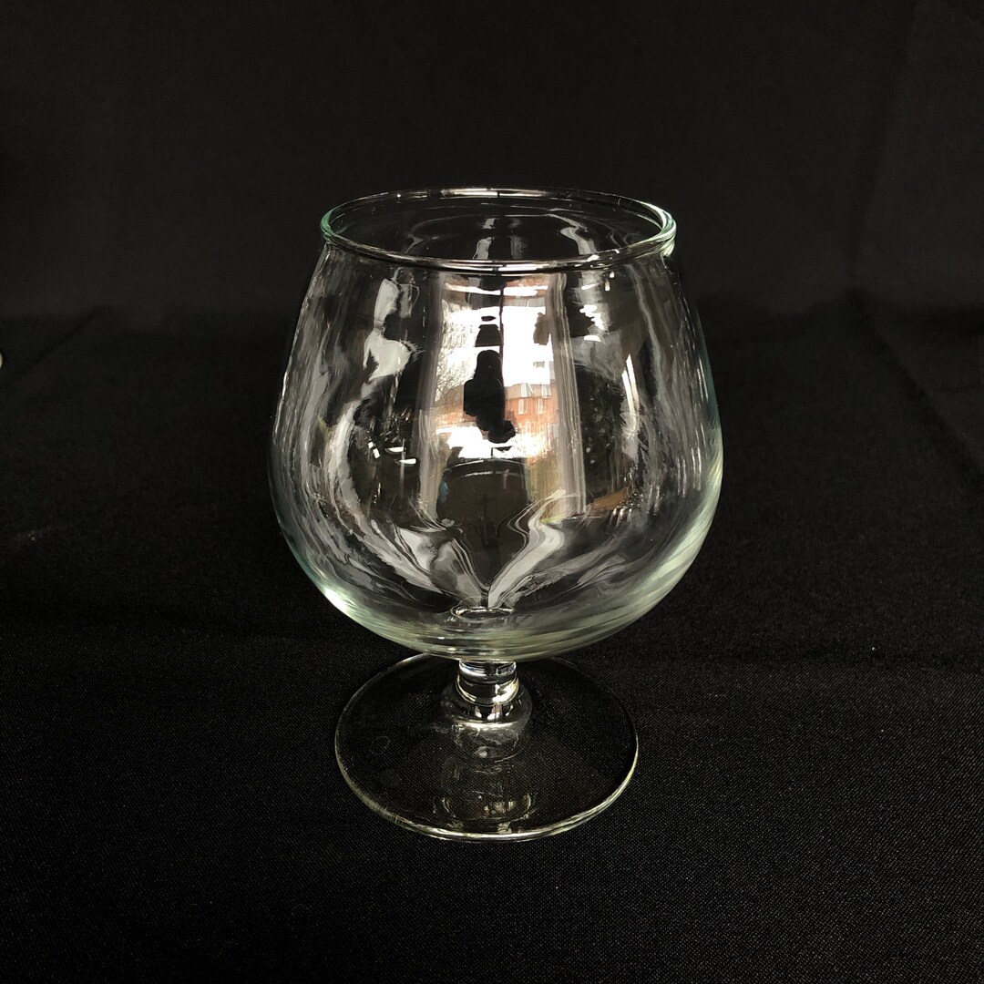 Vintage Clear Glass 12oz Snifter With Pressed Glass Base - Etsy