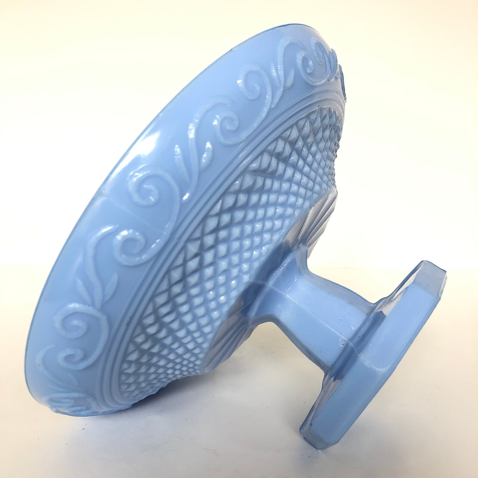 RARE Incredible Antique Delphite Blue Glass Pedestal Bowl - Etsy